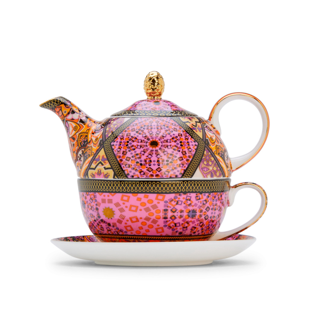 Vintage Vibes Remix Tea For One Magenta/Black Tea for One Sets | T2 NZ