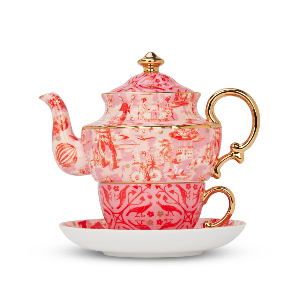 pink high tea set