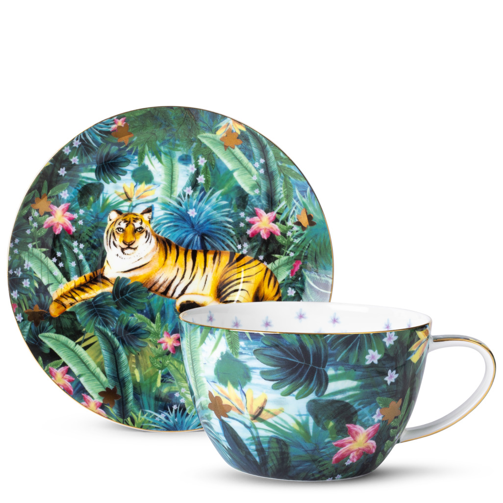 Jungle Dreaming Generous Cup And Saucer Tiger Cup & Saucer Sets | T2 Tea NZ