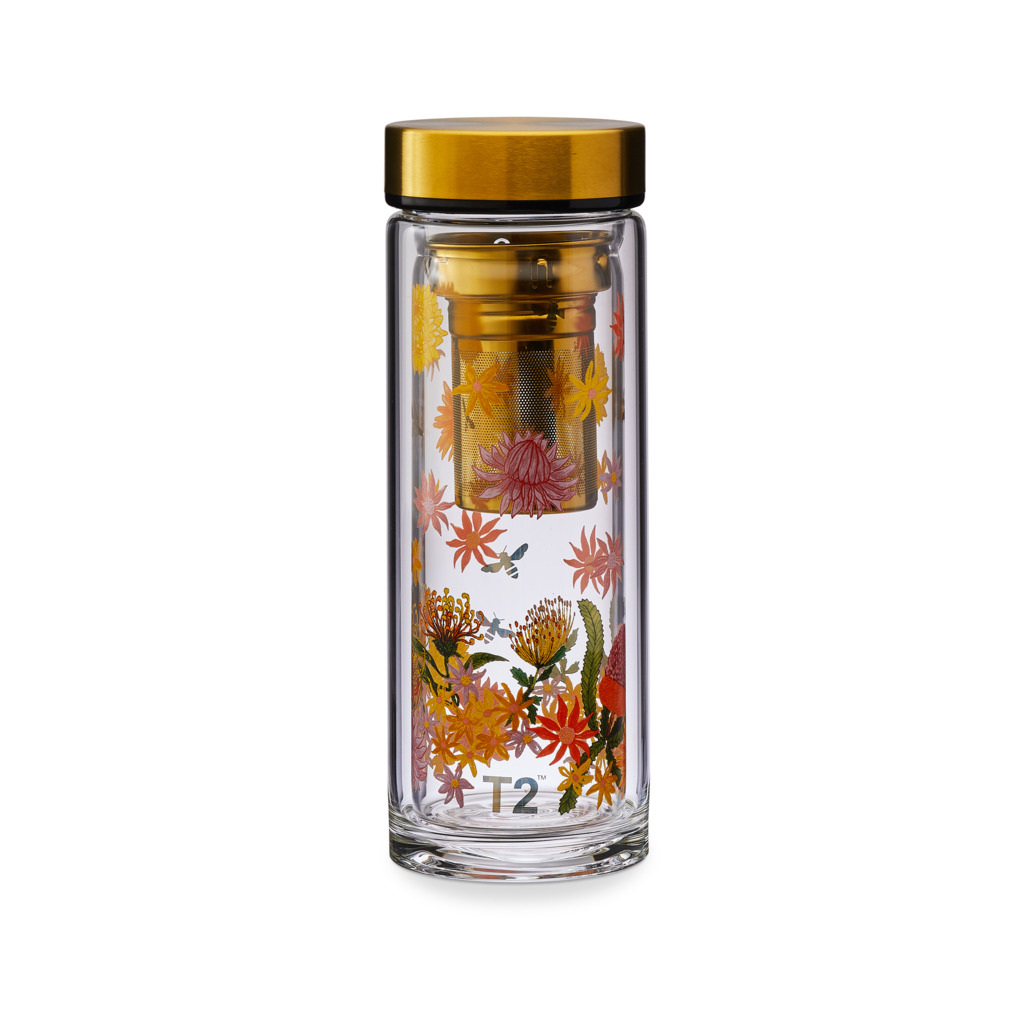 T2 Boxed Double Walled Glass Flask Wild At Heart Desert Tea Flasks ...