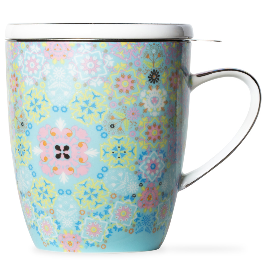 Portuguese Tiles Mug With Infuser Dusty Pink Tea Mugs with Infusers ...