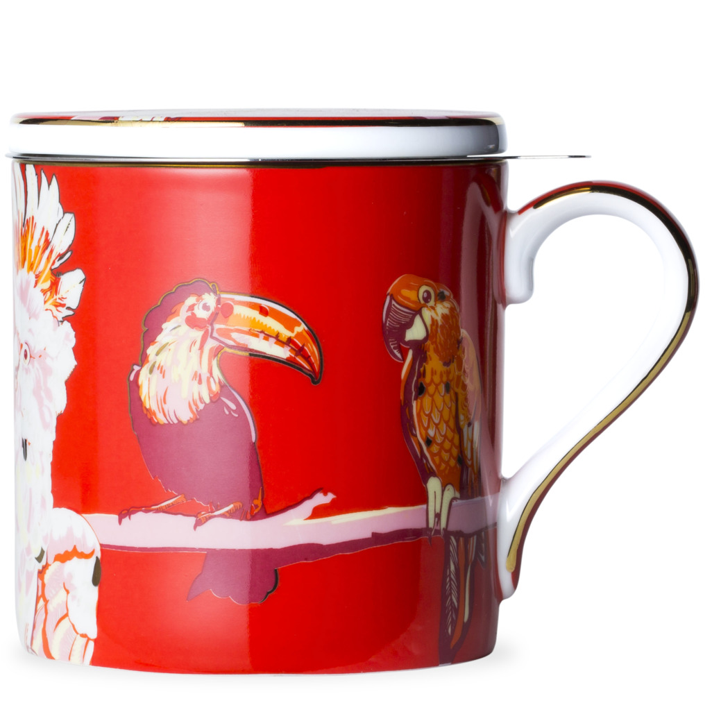 Feathered Friends Red Mug With Infuser Office Sipper | T2 Australia