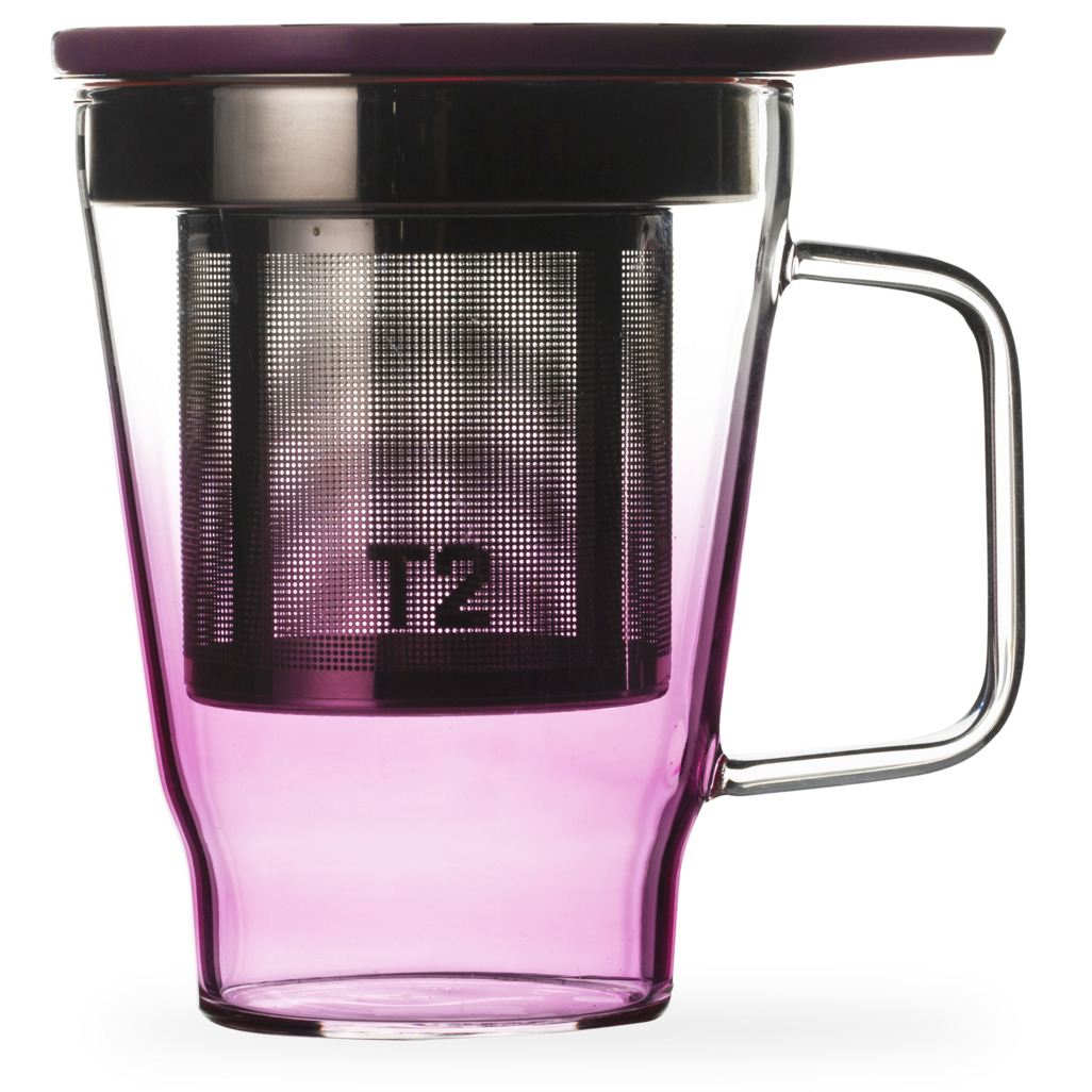 T2 Teaset Glass Coloured Ombre Pink Teamug Tea Mugs with Infusers | T2 ...