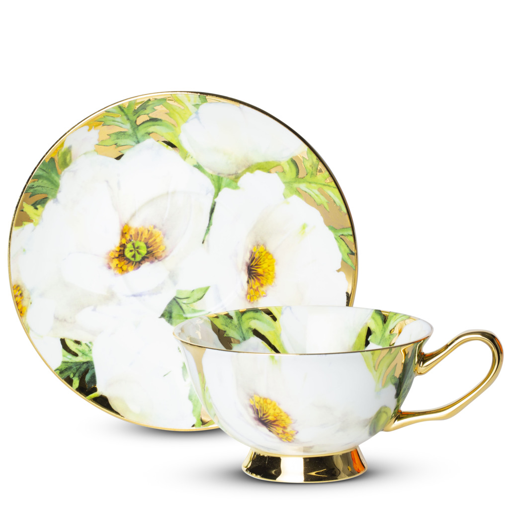 Luscious Cup And Saucer White Poppy Cup & Saucer Sets | T2 Australia