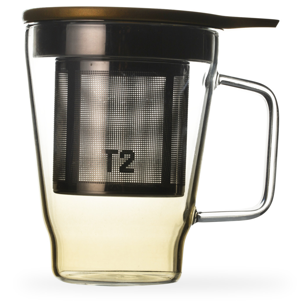 T2 Teaset Glass Coloured Ombre Amber Teamug Tea Mugs with Infusers | T2 ...