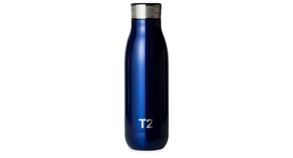T2 Stainless Steel Etched Lid Flask Cobalt Blue Metallic Tea Flasks ...